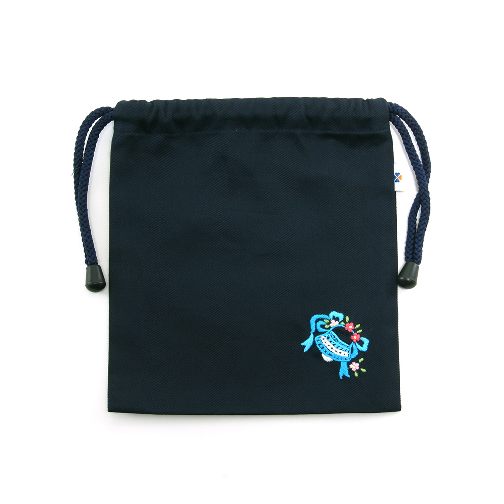 お受験専門店品質 手刺繍 ベル 巾着バッグ(小)コップ入れ・入園入学お受験に｜お受験用品のお店 ハッピークローバー